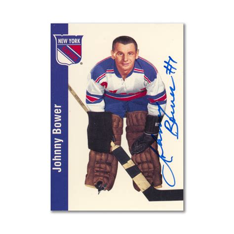 aj sports autographed 1994 parkhurst missing link 103 johnny bower