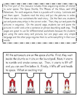 FREE Sequencing Puzzles And Activities With An Outer Space Theme Outer Space Theme Space