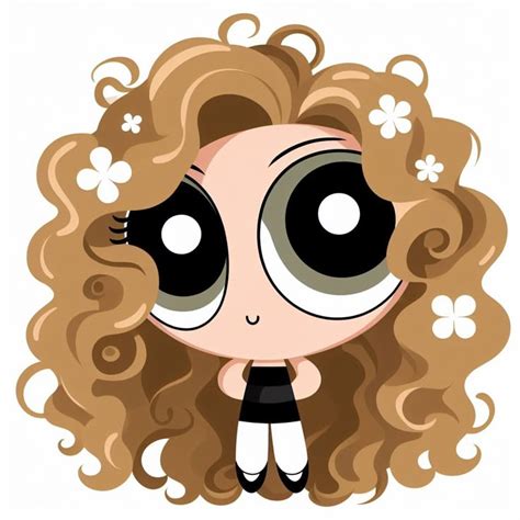 Powerpuff Girl With Curly Long Blond Hair In 2024 Disney Art Drawings