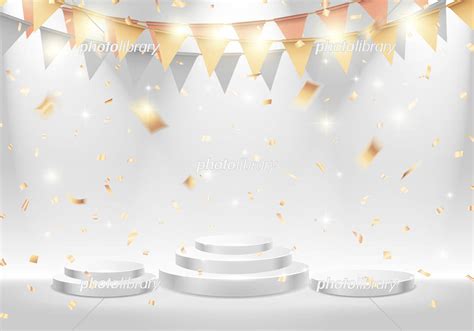 ランキングの表彰台とお祝いの背景 イラスト素材 5716553 フォトライブラリー Photolibrary