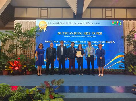 Up Tacloban Wins Most Outstanding Research Development And Extension Rde Paper And Placed