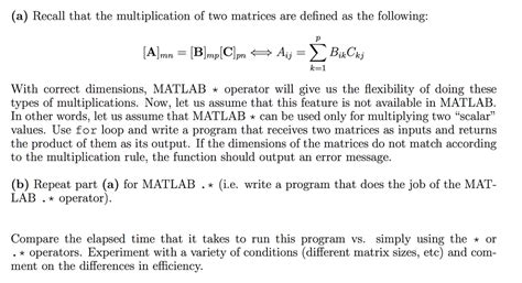 Solved Recall That The Multiplication Of Two Matrices Are Chegg Com