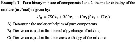 Answered Example For A Binary Mixture Of Bartleby