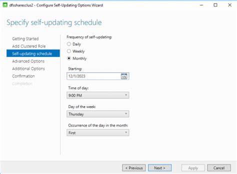 setting up cluster aware updates on server 2016 with pre staged object