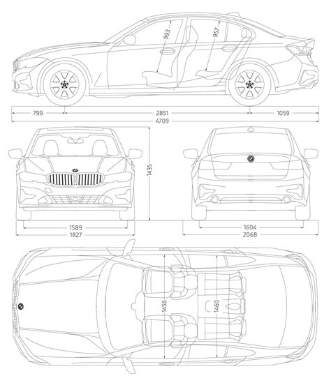 Bmw 3 Series Limousine 2021 Blueprint Download Free Blueprint For 3d