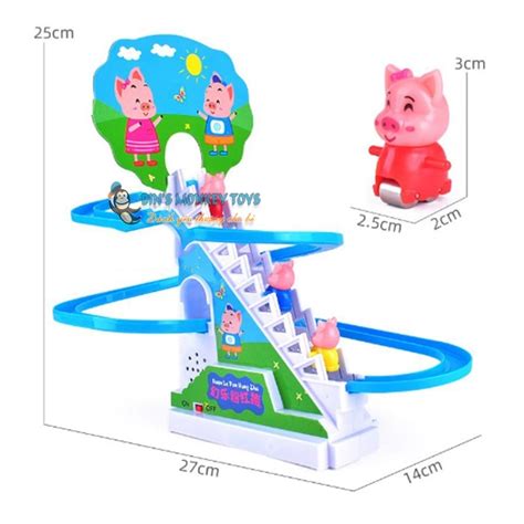 Bộ Đồ Chơi Heo Peppa Leo Cầu Thang Dễ Thương Có Nhạc