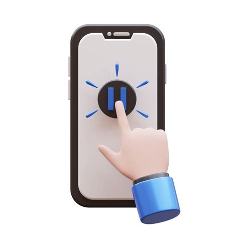 Hand Gesture Tap Pause Button 3d Illustration 24253435 Png