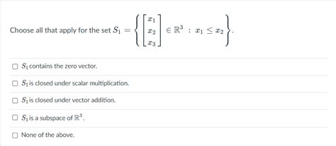 solved choose all that apply for the set