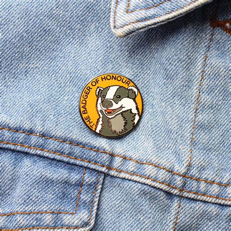 Badger Of Honour Enamel Pin Luna