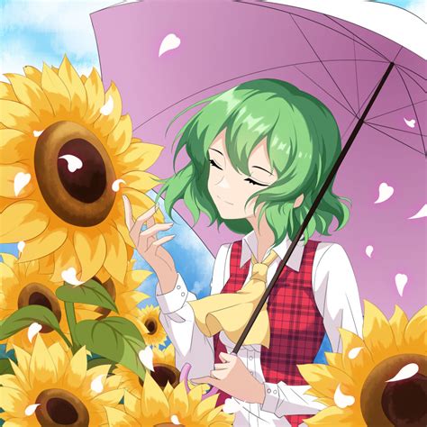 Shiguang Wuxia Kazami Yuuka Touhou Absurdres Commentary Request Highres 1girl Ascot Blue