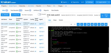 Hello Worlds In 22 Langs On Kraken Ci Kraken Ci
