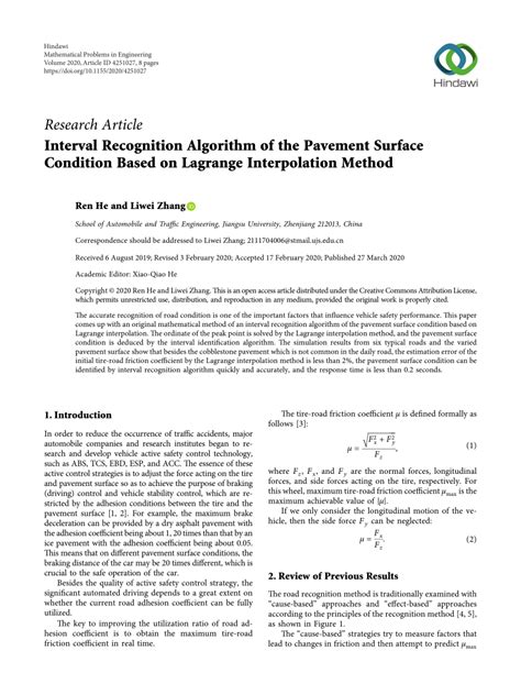 Pdf Interval Recognition Algorithm Of The Pavement Surface Condition