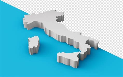 Mapa 3d Da Itália Geografia Cartografia E Topologia Superfície Azul Do