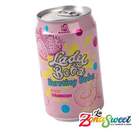 Té Negro Lady Boba Bubble Tea Sabor Durazno Fresa 320ml Mandam Hon