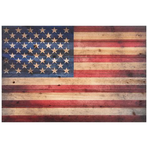 Empire Art Direct American Flag Print On Solid Wood Wall Art 24 X 36