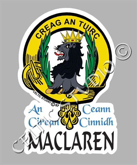 Maclaren Clan Crest Decal Custom Scottish Heritage Car And Laptop Stic