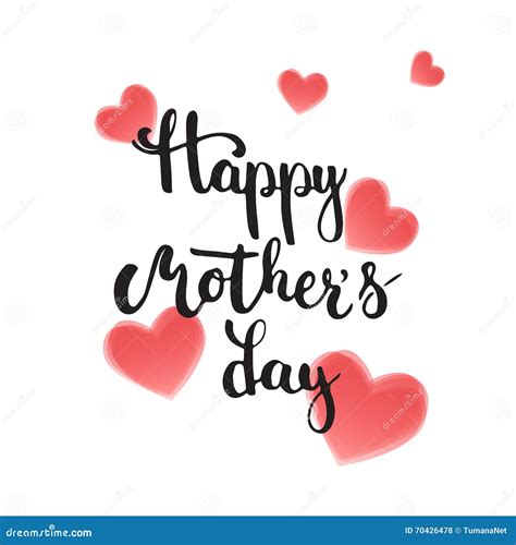 Tarjeta De Felicitación Feliz Del Día De Madre Con Los Corazones
