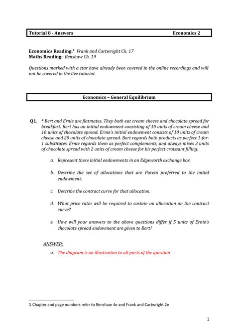 Semester Economics Tutorial Question Solution Tutorial