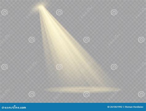 Spark Spotlight Light Effect Glowing Yellow Ray Stock Vector