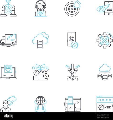 Email Marketing Linear Icons Set Newsletter Campaign Subscriber
