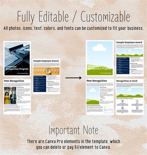 Corporate Recognition Program Template Editable Canva Guide Digital Download Etsy