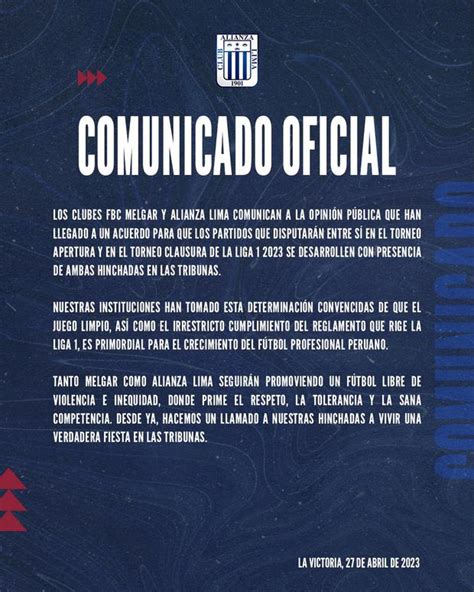 Alianza Lima Vs Melgar Se Jugará Con Ambas Hinchadas En Torneo
