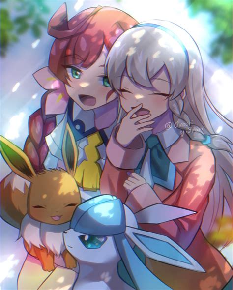 Eevee Glaceon Chloe And Regina Pokemon And 2 More Drawn By