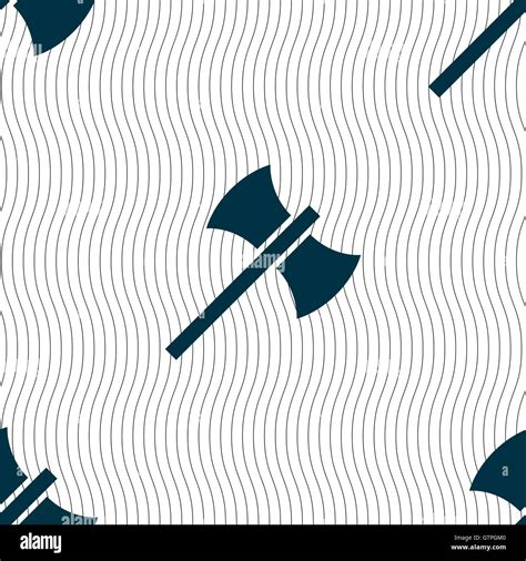 Battle Axe Icon Sign Seamless Pattern With Geometric Texture Vector