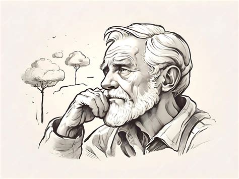 Premium Vector Old Man Vector Illustration
