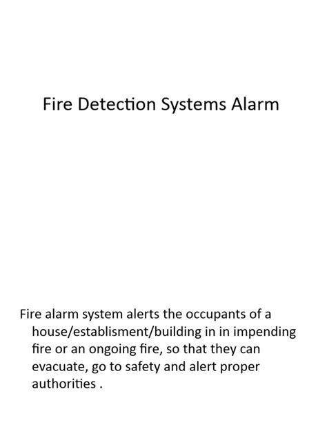 Fire Detection Systems Alarm Pdf