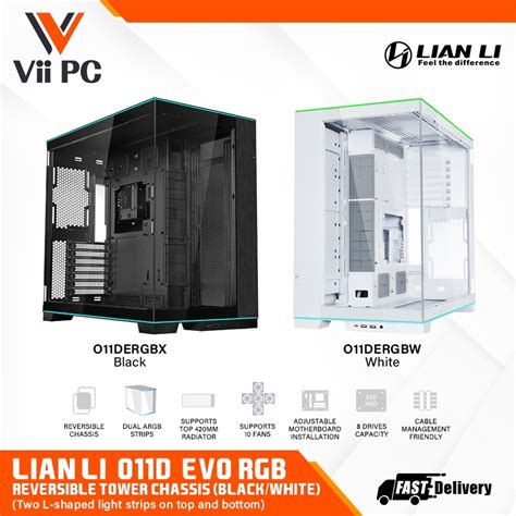 Lian Li O D Evo Rgb Black White Case Year Wty Shopee Singapore
