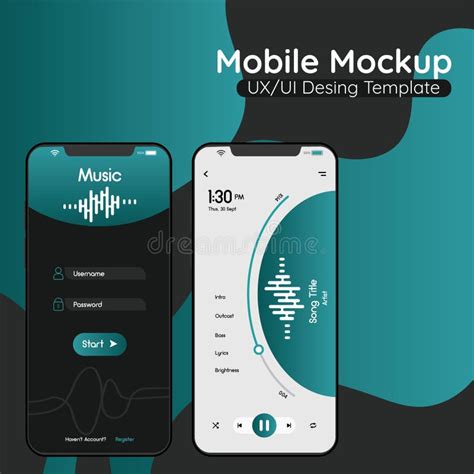 Colored Mobile App Mockup Templates Vector Stock Vector Illustration
