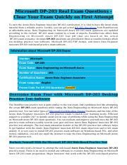 Microsoft DP 203 PDF Questions For Quick Exam Preparation 2022 Pdf