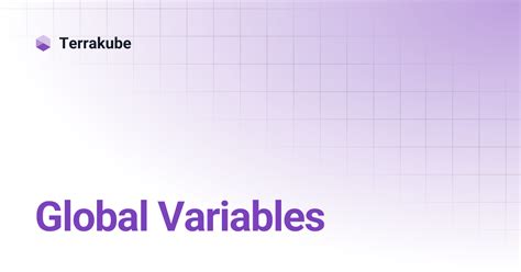 Global Variables Terrakube