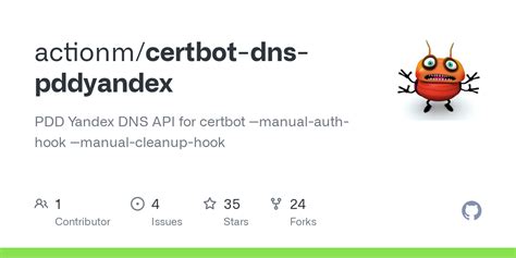 github actionm certbot dns pddyandex pdd yandex dns api for certbot