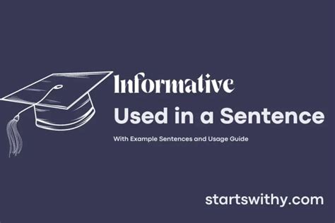 Informative In A Sentence Examples 21 Ways To Use Informative