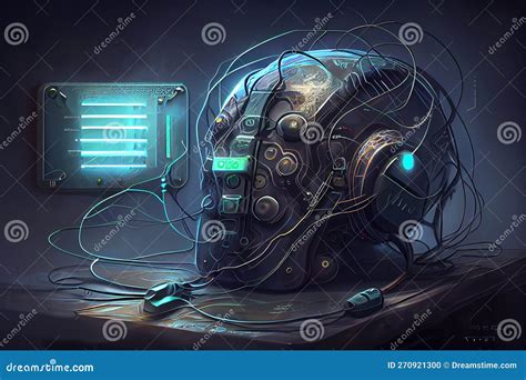 Concept Of Artificial Intelligence Human Brain Connected To Electronic Microcircuits