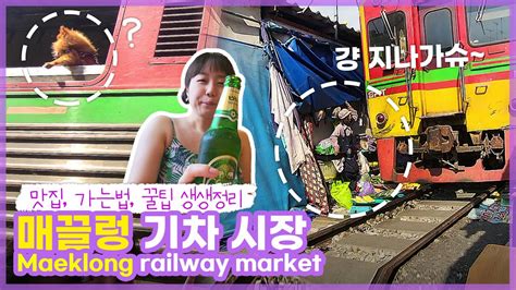 Eng 방콕 여행 브이로그 매끌렁 기차 시장 꿀팁 방콕 근교 Maeklong Railway Market Youtube