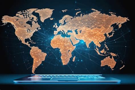 Premium Photo Global Network Security World Map Vector Illustration