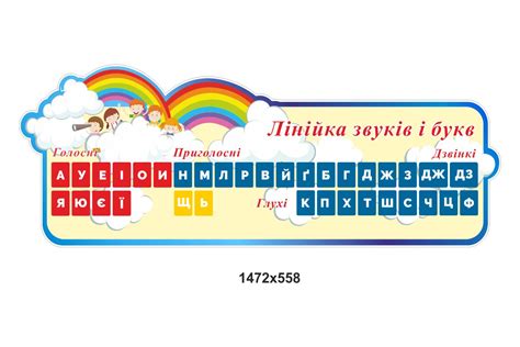 Стенд "Лінійка звуків і букв" для початкової школи. Доставка по Україні