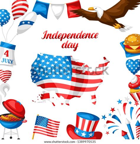 Fourth July Independence Day Greeting Card Stock Vector Royalty Free