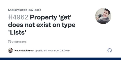 Property Get Does Not Exist On Type Lists Issue 4962