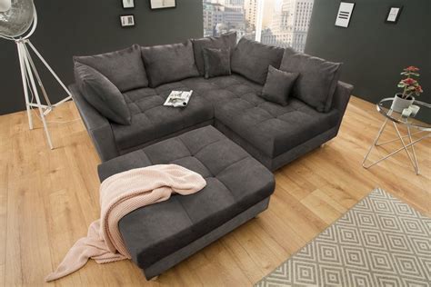 Riess Ambiente Ecksofa Kent 220cm Aqua Mit Hocker 3 Teile Eckcouch
