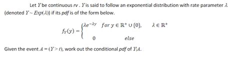 Solved Let Y Be Continuous Rv Y Is Said To Follow An Chegg