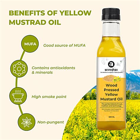 Buy Anveshan Wood Cold Pressed Kachi Ghani Yellow Mustard Cooking Oil