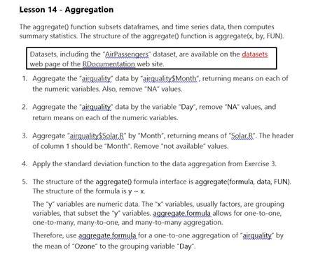 Solved Lesson 14 Aggregation The Aggregate Function Subsets