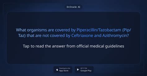 What Organisms Are Covered By Piperacillin Tazobactam Pip Taz That