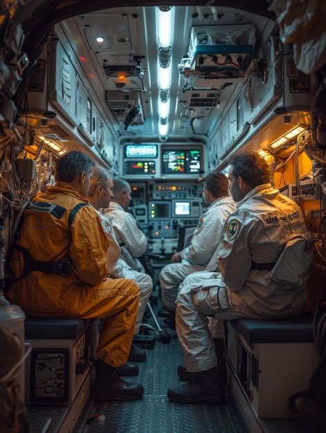 Premium Photo Astronauts Are Sitting In Spaceship And Looking At The
