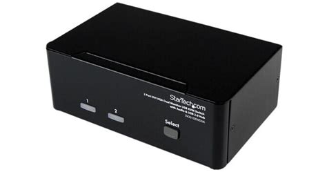 StarTech 2 Port DVI VGA Dual Monitor KVM Switch SV231DDVDUA B H