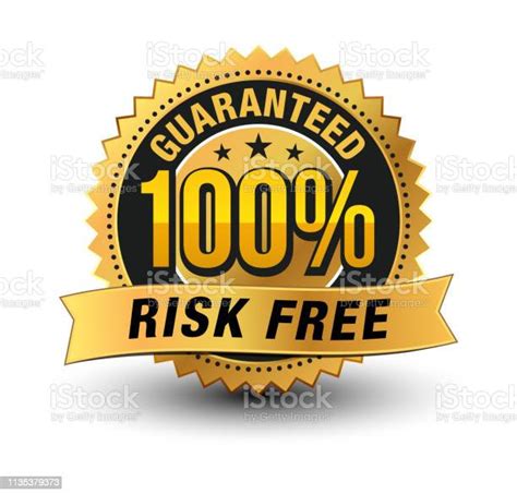 3d 프리미엄 품질 100 위험 무료 위에 고립 된 상단에 리본으로 골드 인감 메달 보장 100에 대한 스톡 벡터 아트 및 기타